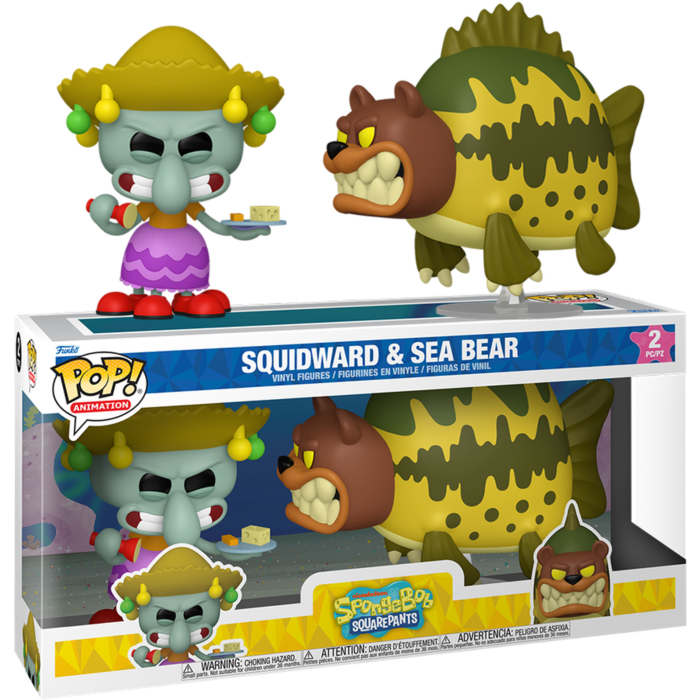 Funko Pop! SpongeBob SquarePants - Squidward & Sea Bear - Figure 2-Pac